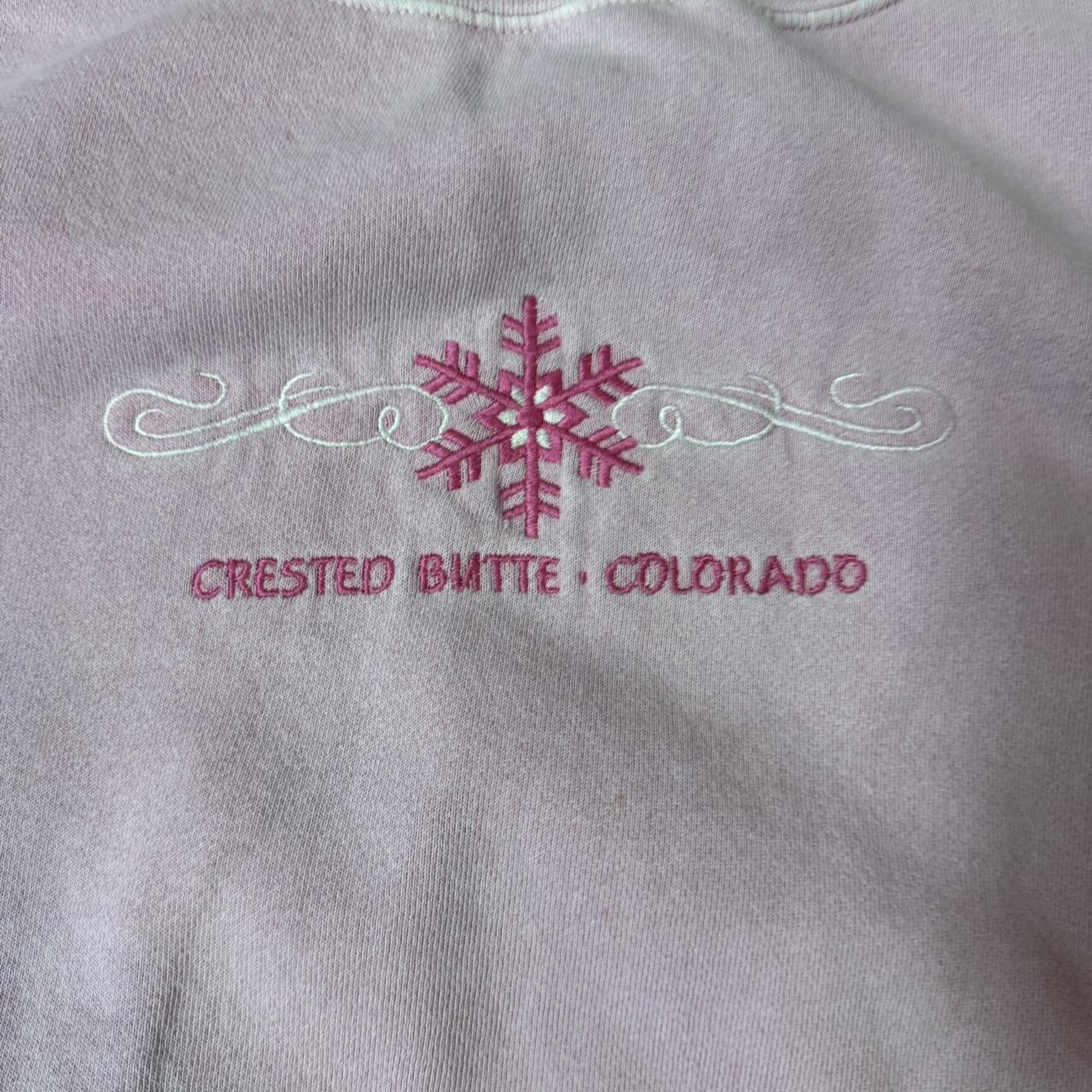 vintage 90s made in USA Pink embroidered snowflake... | Depop