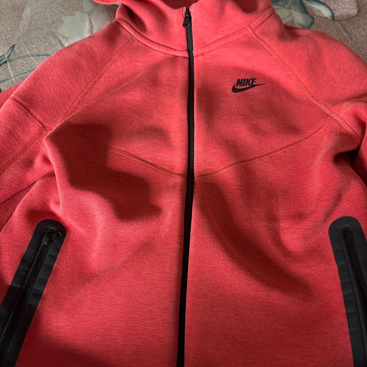Red Nike tech fleece hoodie - Depop