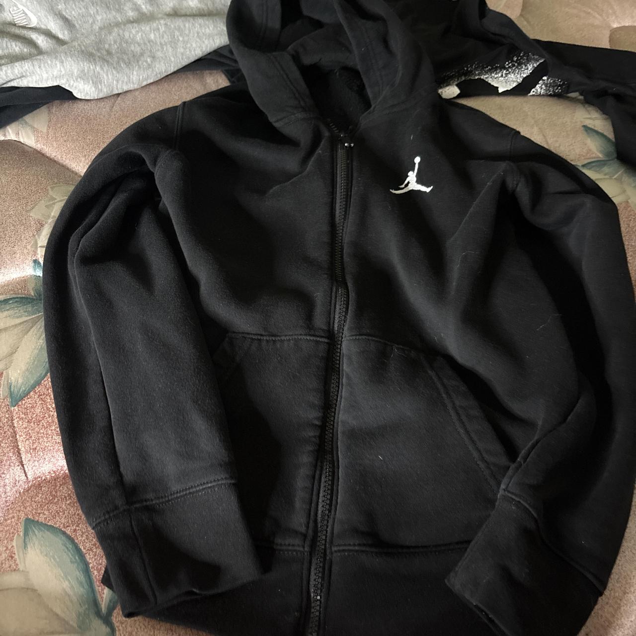 Youth L black Jordan zip up. Great condition! - Depop