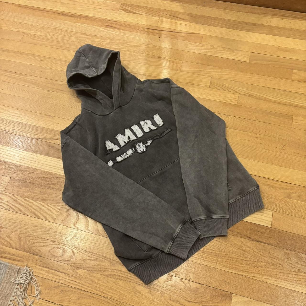 AMIRI tracksuit hoodie distressed logo Size M Super... | Depop