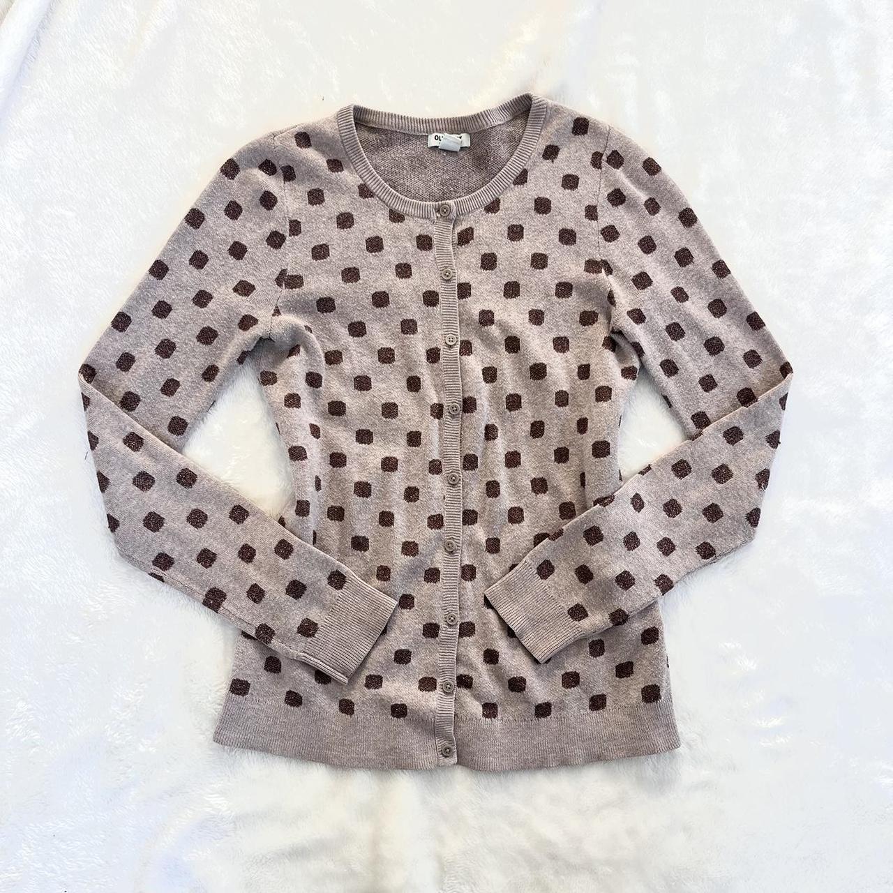abstract copper and pantone polka-dot cardigan.... | Depop