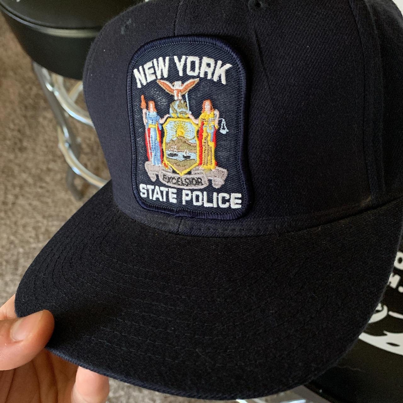 Navy blue New York State Police snapback hat #NYSP hats - Depop