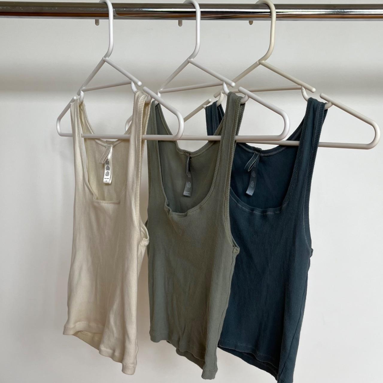 Skims Cotton Rib Tank- Kyanite - Depop