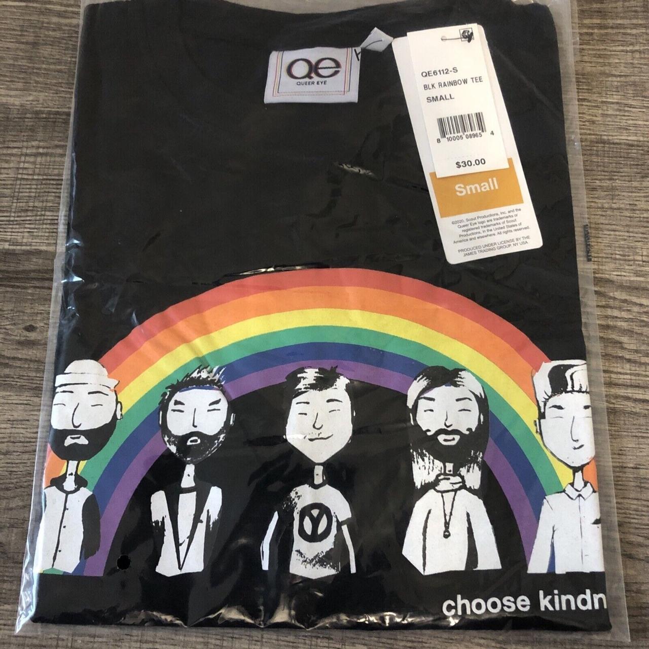 Queer Eye Black Rainbow Pride Tee Small NWT Show... - Depop