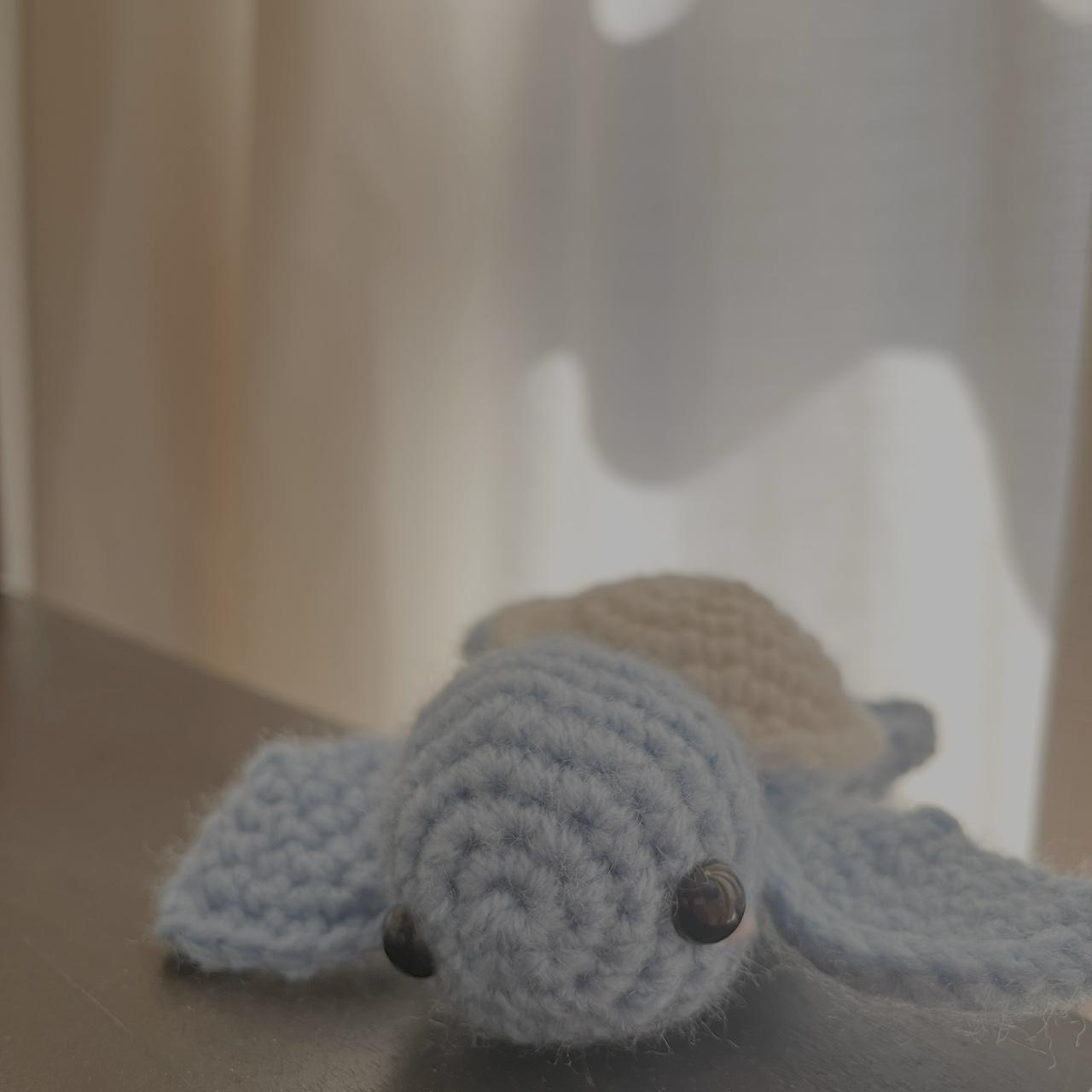 cute crochet mini blue and beige sea turtle ! 🐢🌊 ... | Depop