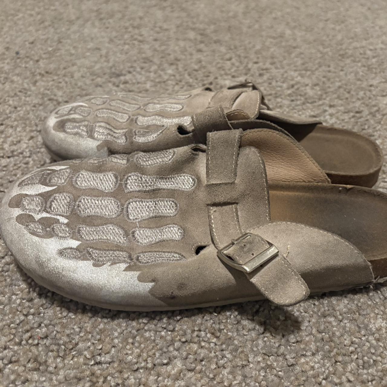 Tan and cream skeleton sandals #clogs tan, cream,... | Depop
