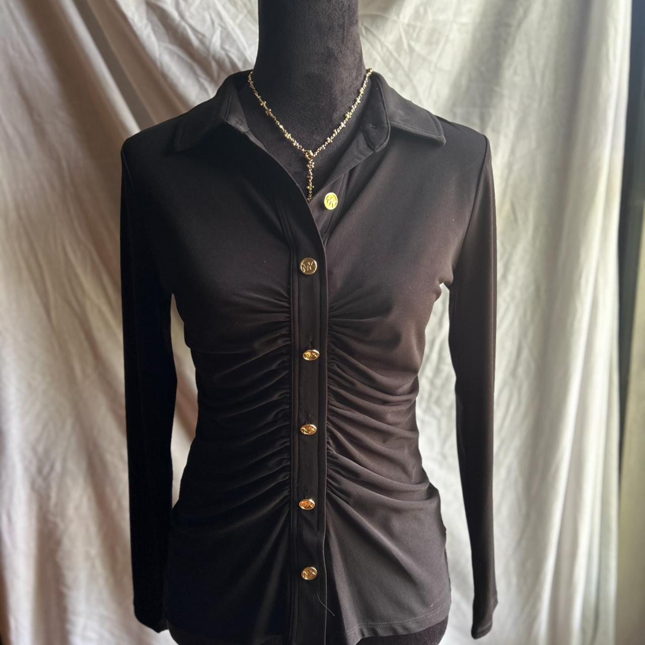 Micheal kors button up blouse worn 3x , originally... - Depop