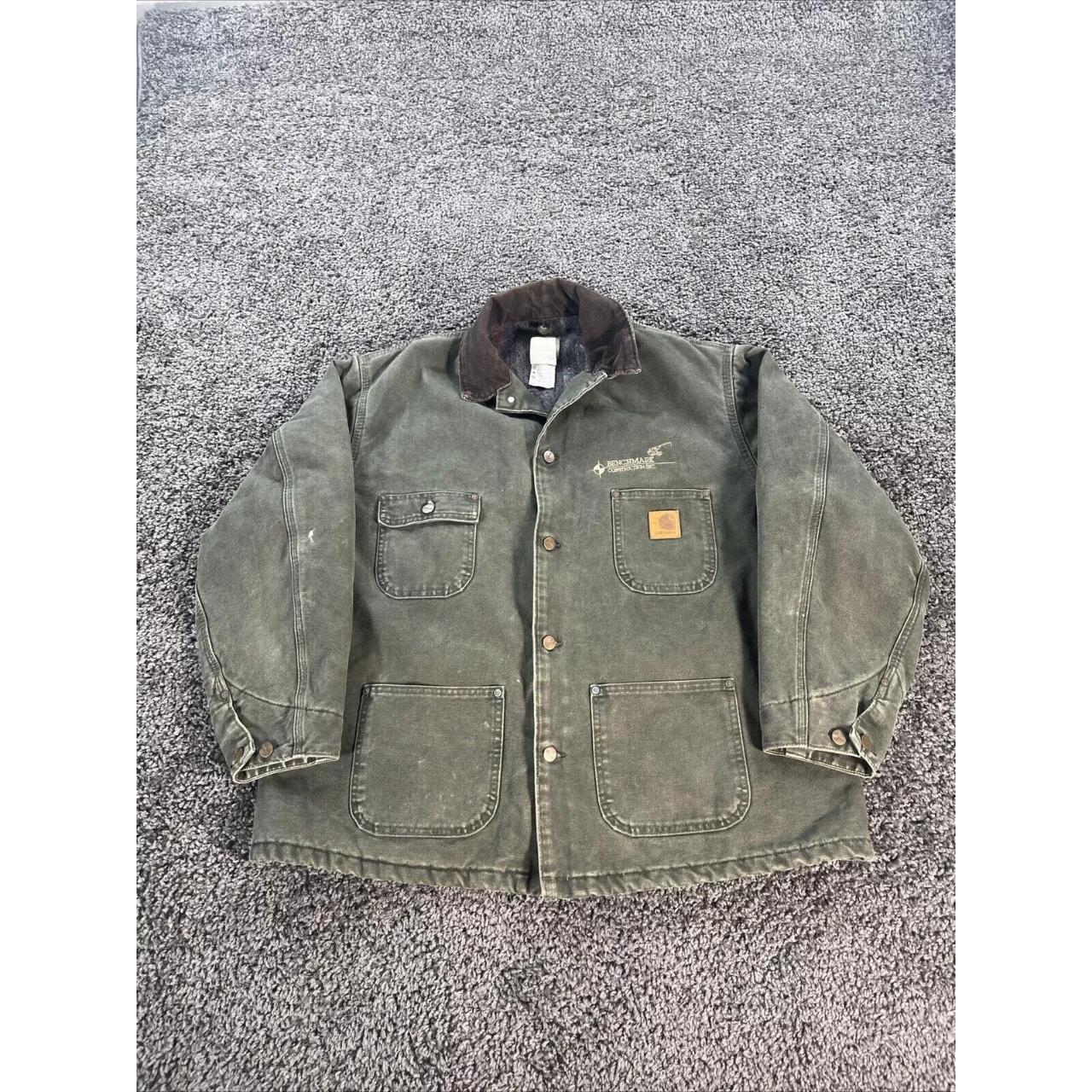 Vintage Carhartt blanket lined green chore coat... - Depop