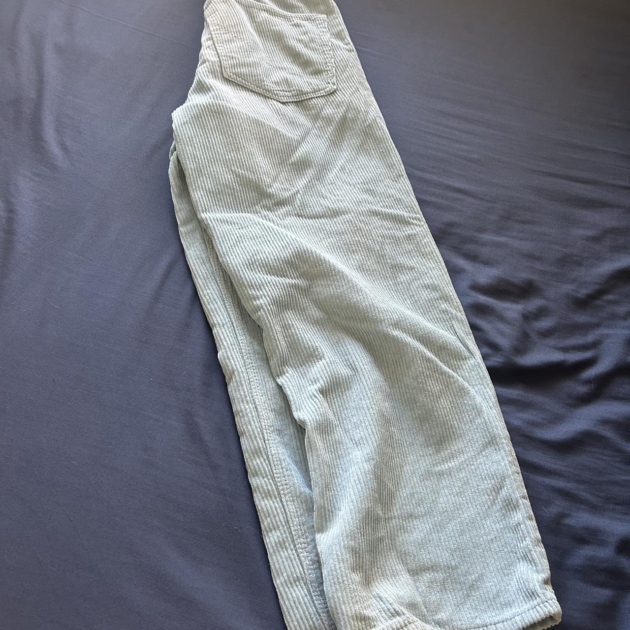 Empyer corduroy straight leg pants in white and blue... - Depop