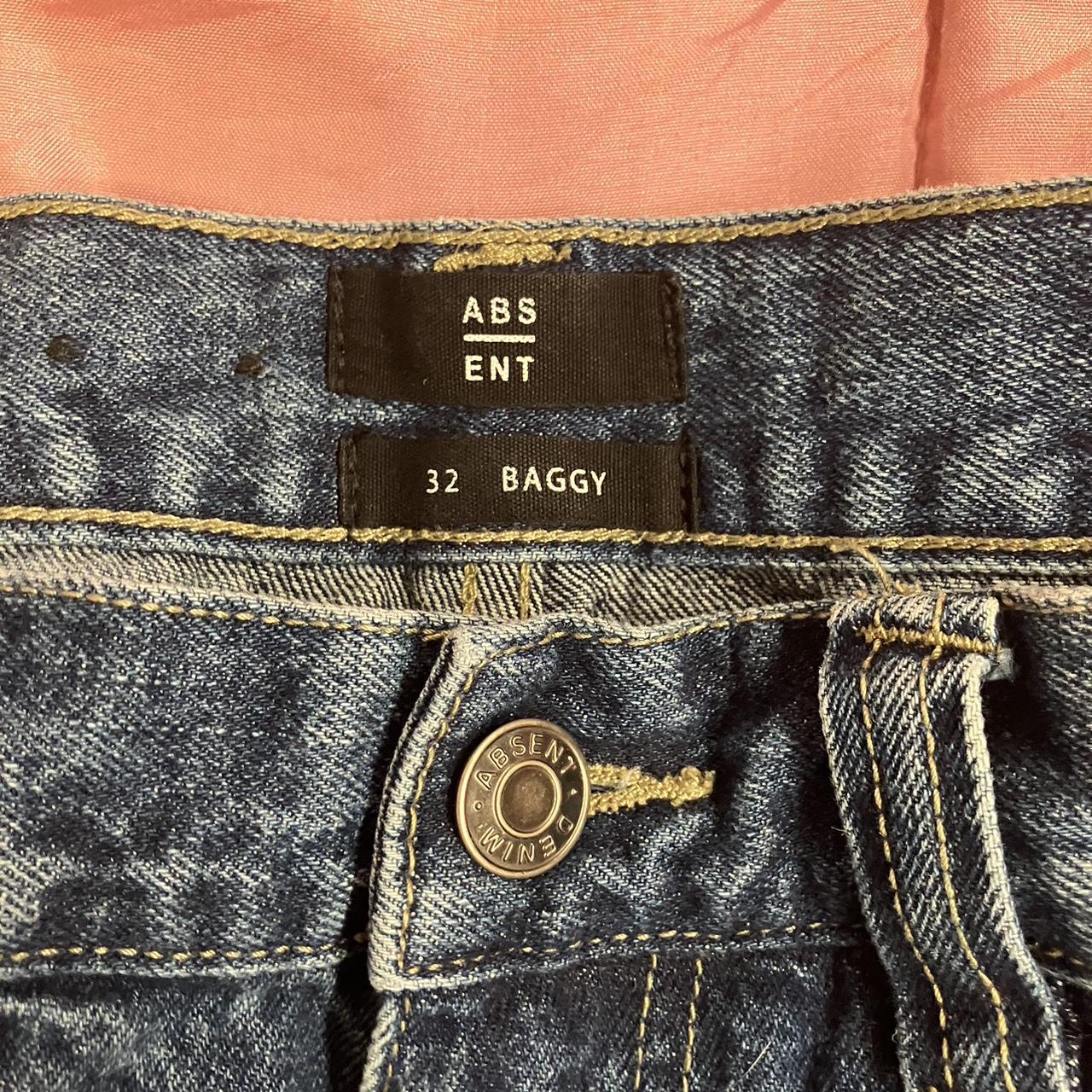 Dark blue baggy denim cargo jeans Size 32 Damage on... - Depop