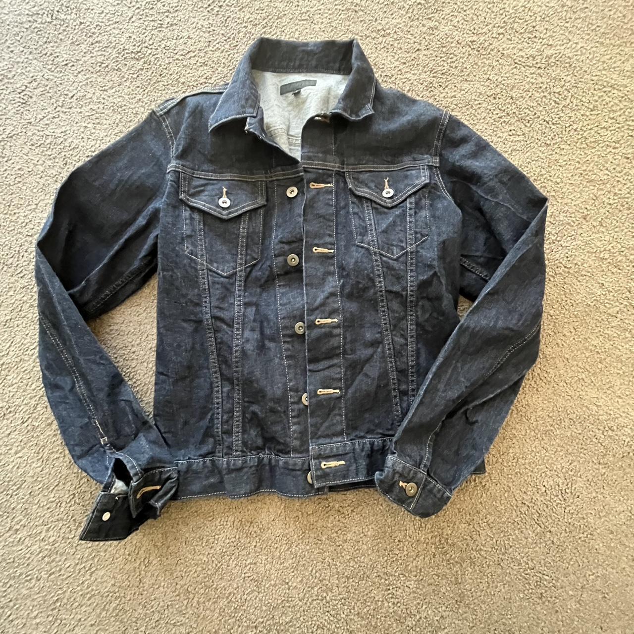 Navy blue denim jacket #denimjacket | Depop