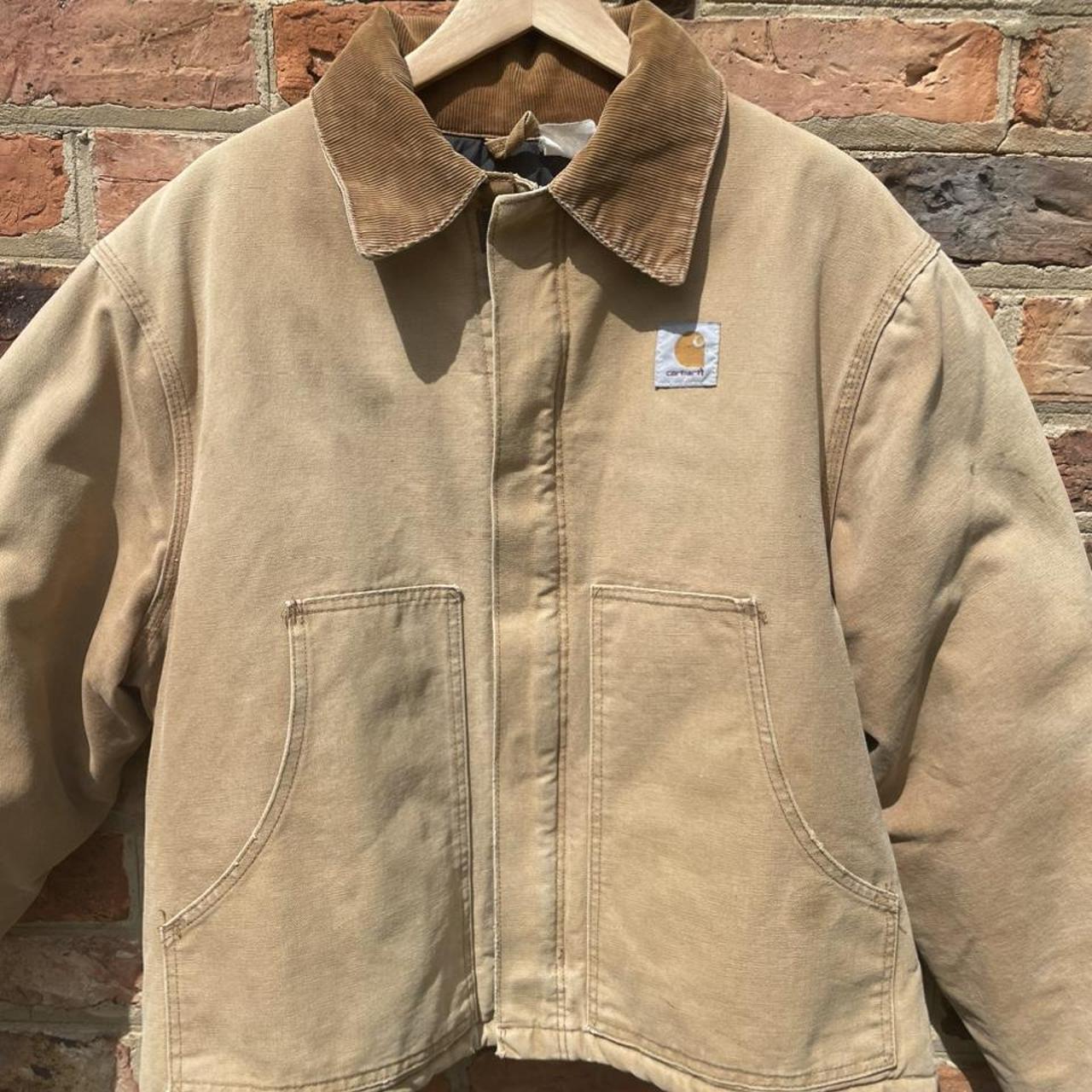 Vintage Carhartt tan jacket. Classic Carhartt fit... - Depop