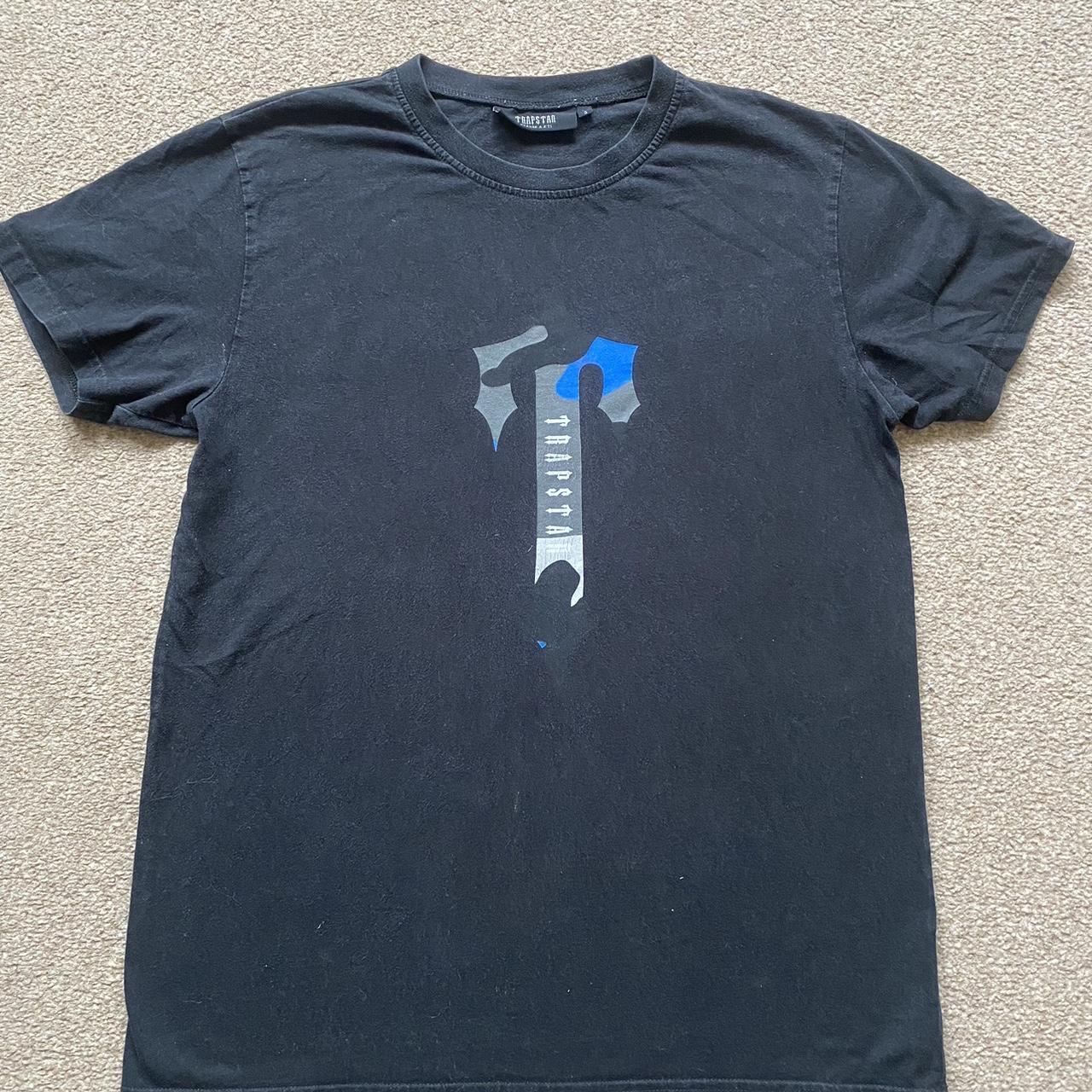 TRAPSTAR IRONGATE T BLACK/BLUE CAMO TEE /... - Depop