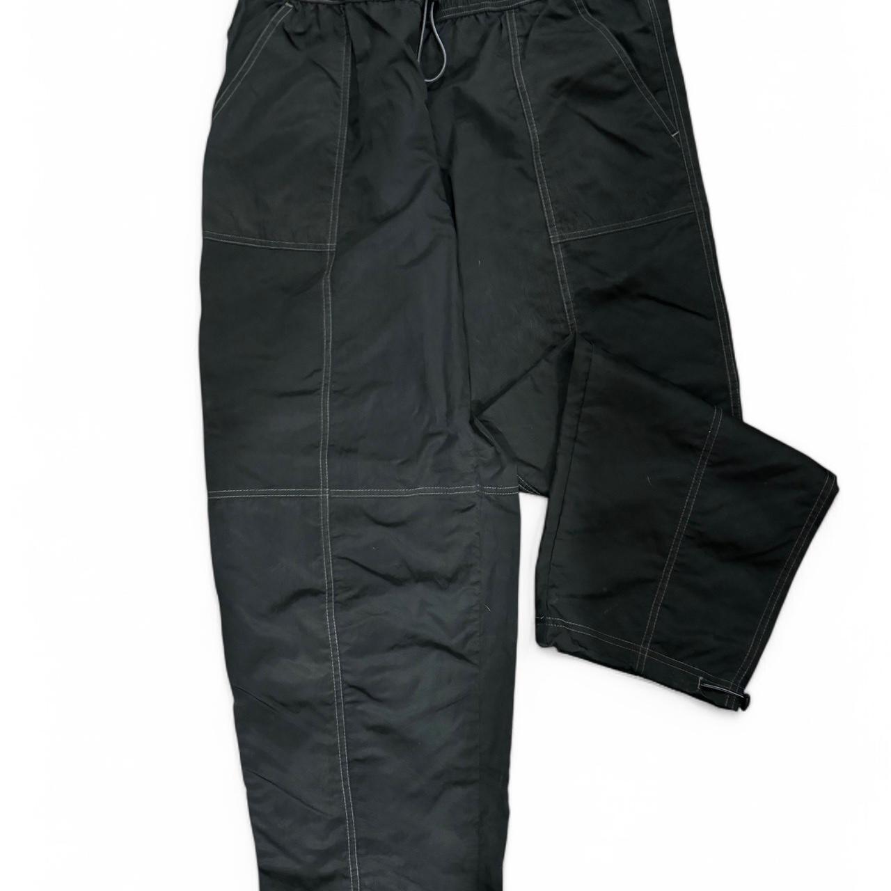 Black baggy cargo swishy pants #skater #streetwear... | Depop