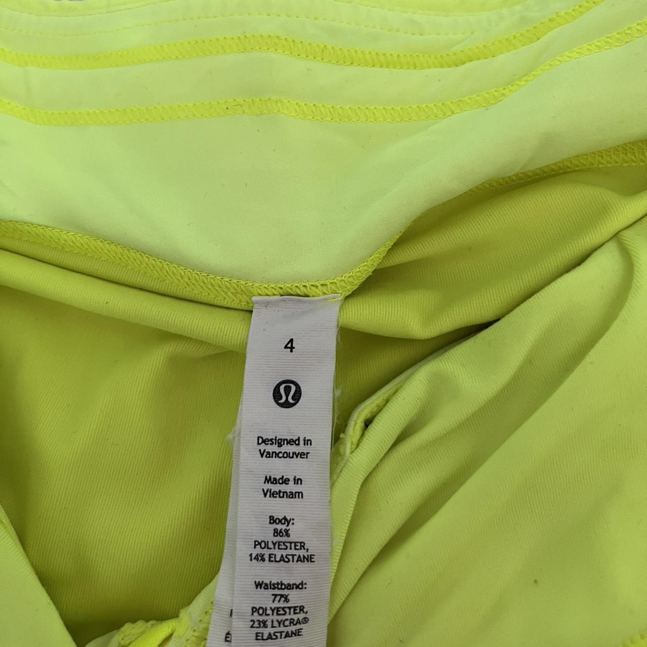 Lululemon neon yellow tennis skirt size 4 - Depop