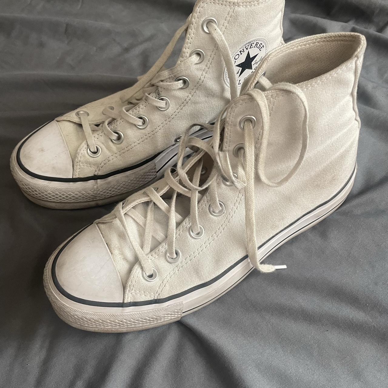 platform white converse! they just need a food wash,... - Depop