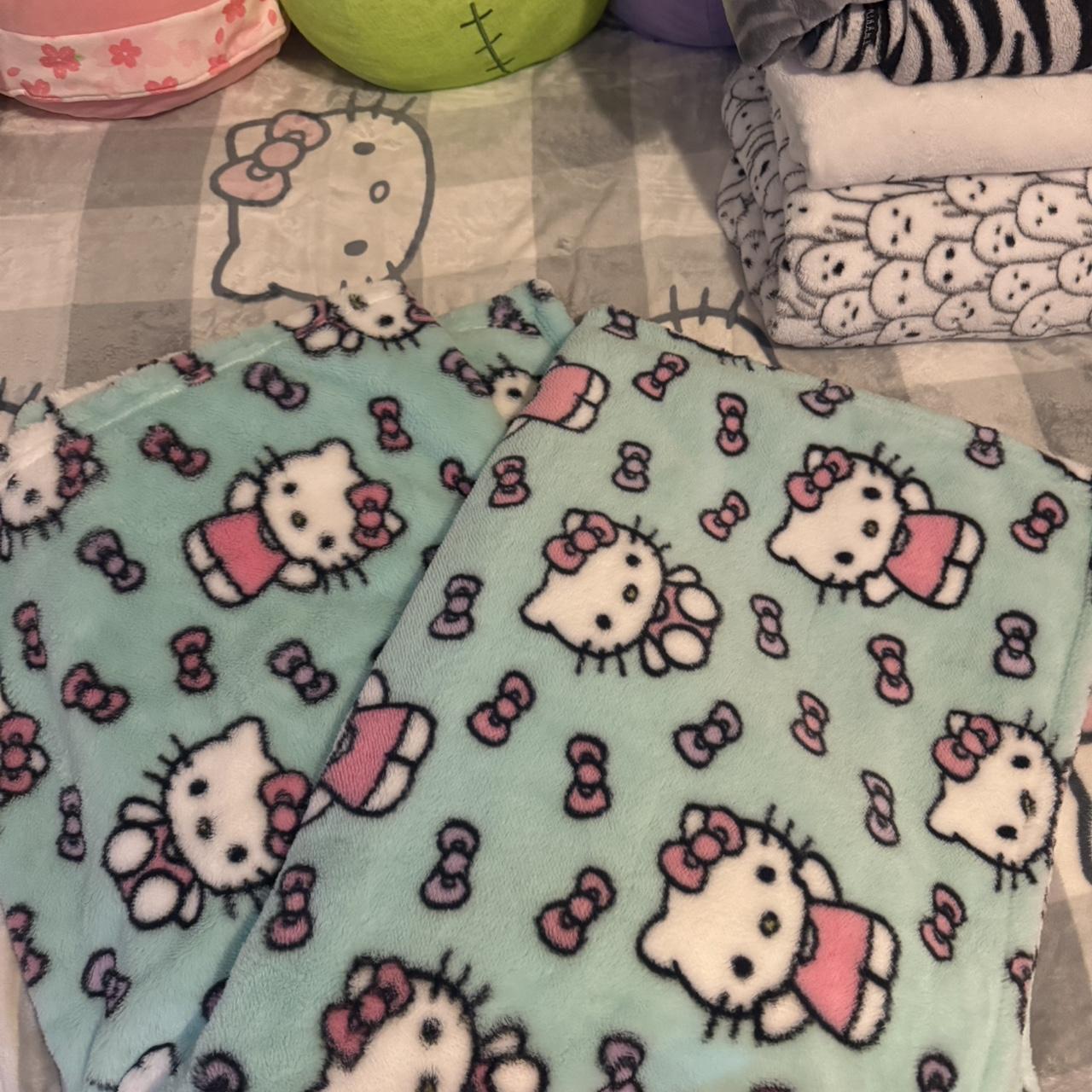 Soft and comfy Hello Kitty blue and pink fleece... | Depop