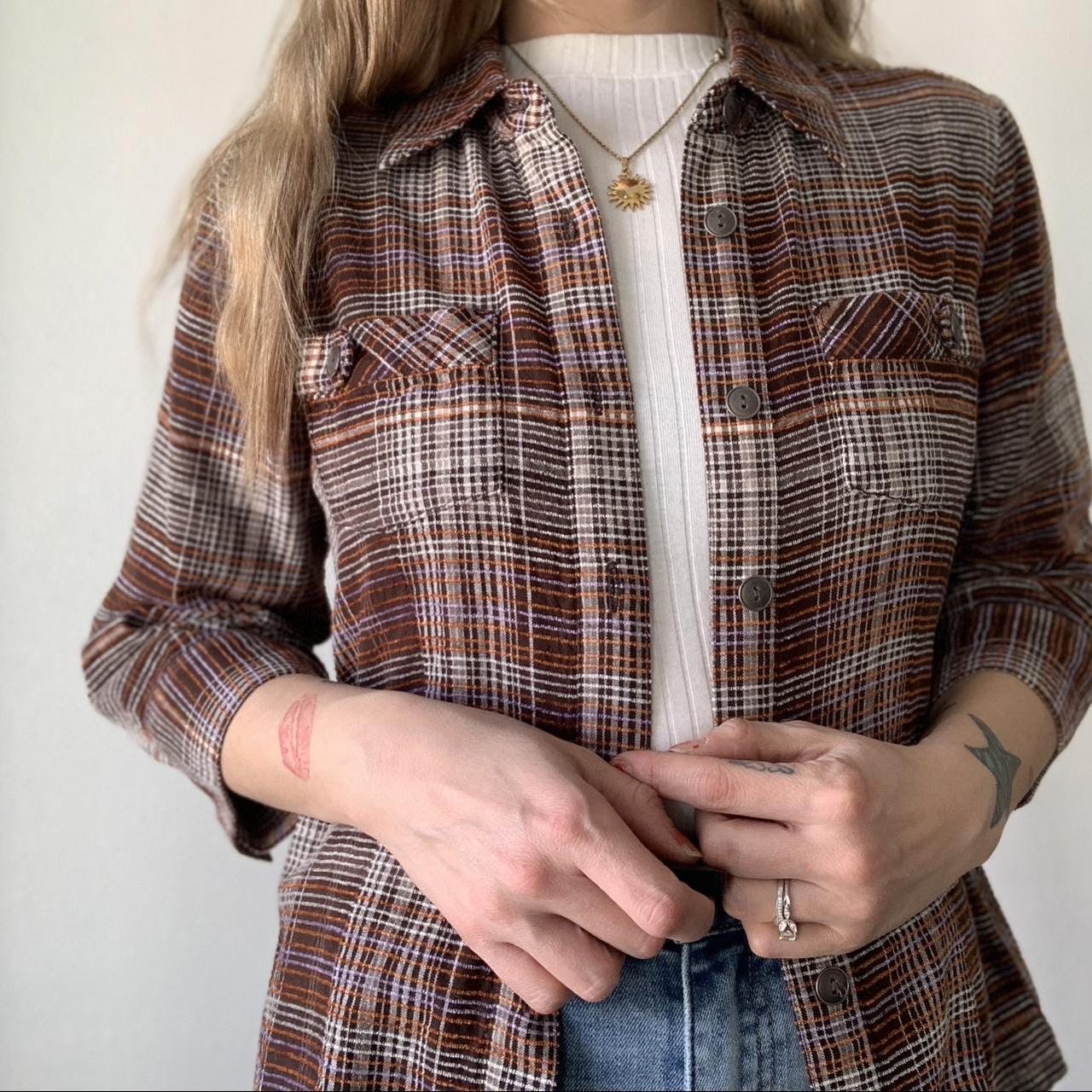 Vintage button down earthy blouse 🌿 90s era vintage... - Depop