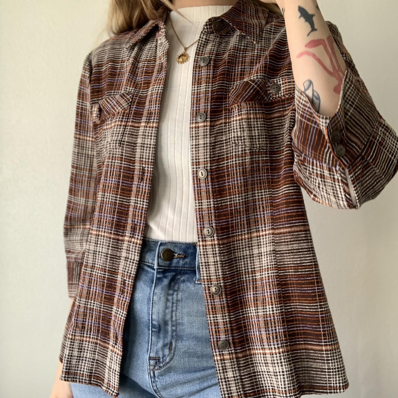 Vintage button down earthy blouse 🌿 90s era vintage... - Depop