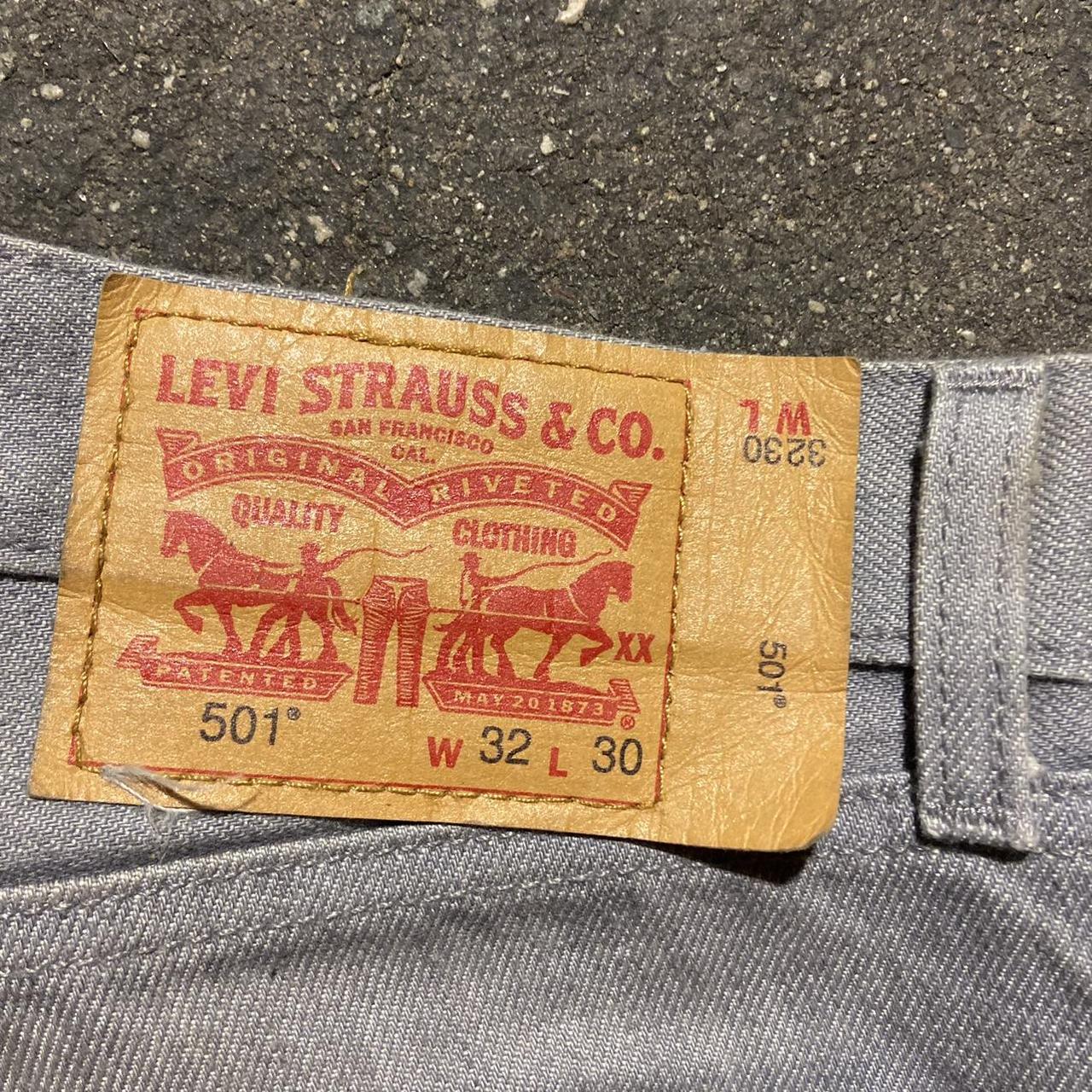 grey Levi's 501 jeans size 32x30 #501s#levis#hood - Depop