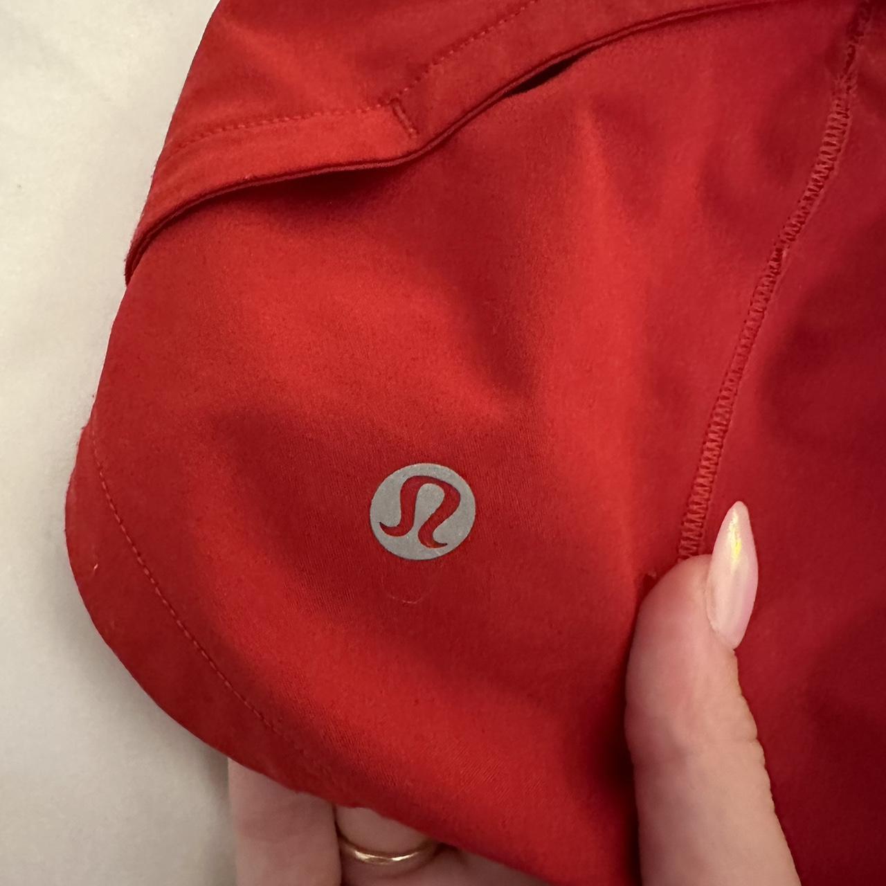 lululemon red speed ups 4” size 0... - Depop