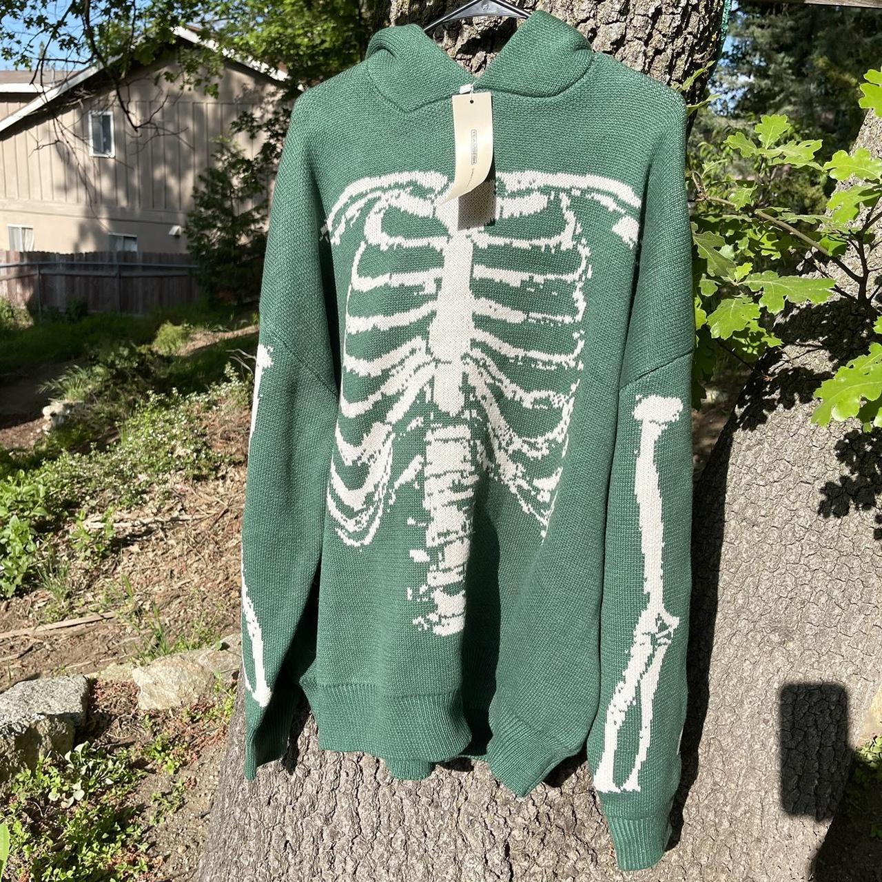 Teamsesh Bones “Skeletal” knitted forest green... - Depop