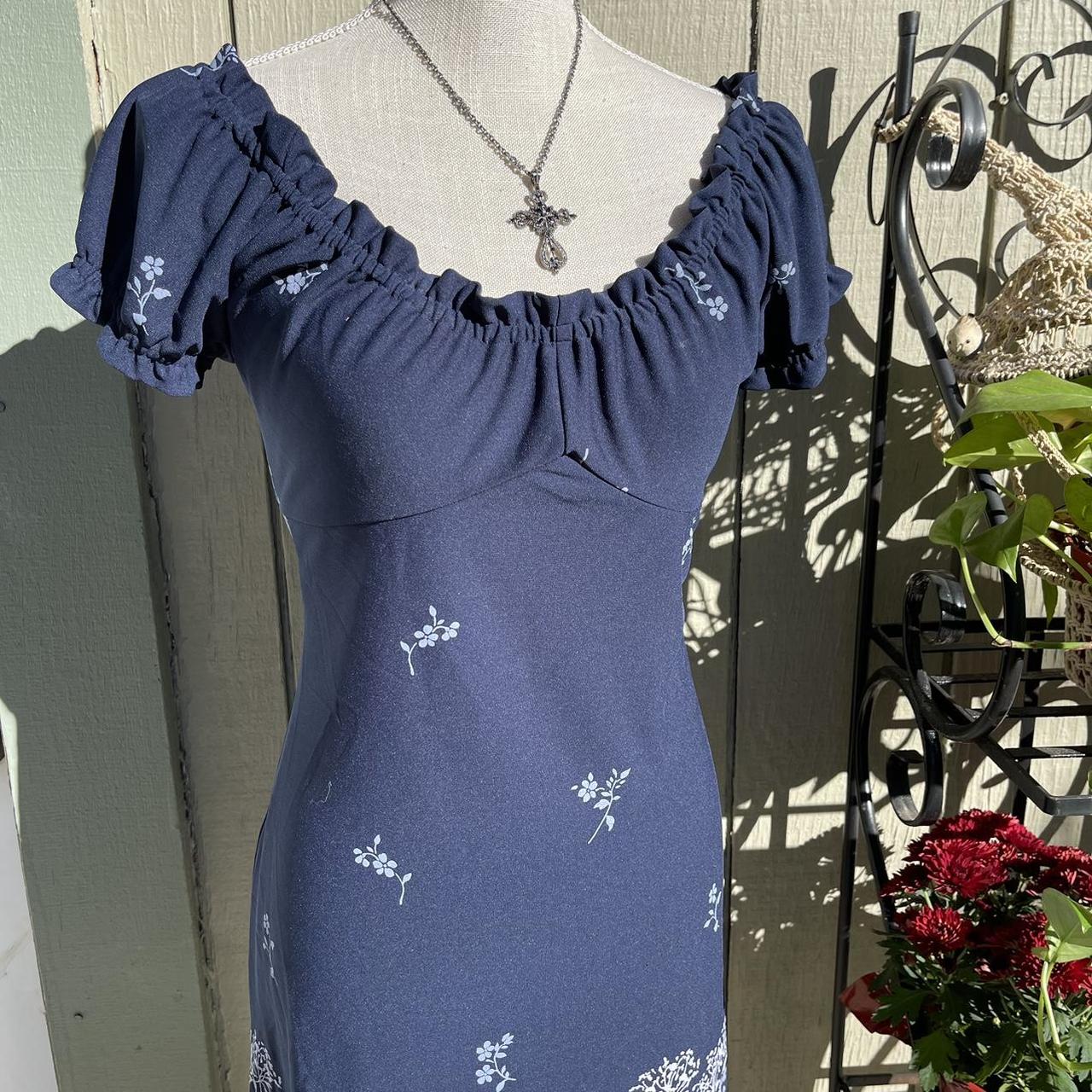 90s vintage fairycore whimsygoth floral milkmaid... - Depop