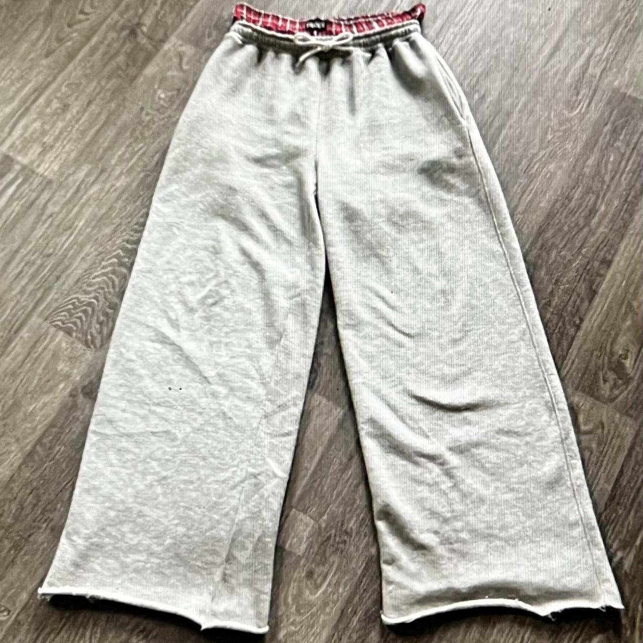 Grey sweatpants with boxers showing. Got different... - Depop