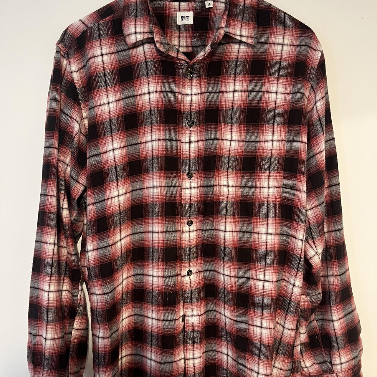 UNIQLO Men's Red and White Shirt | Depop