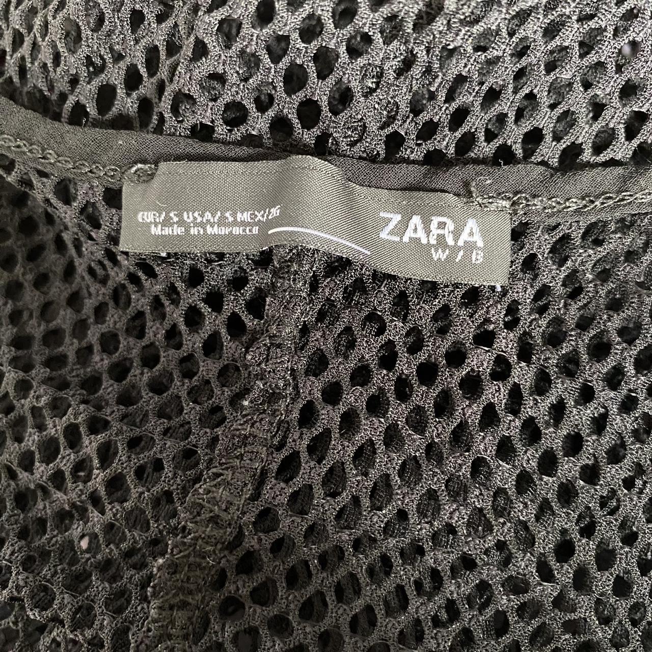 Zara black fishnet mesh see through bodysuit in size... - Depop