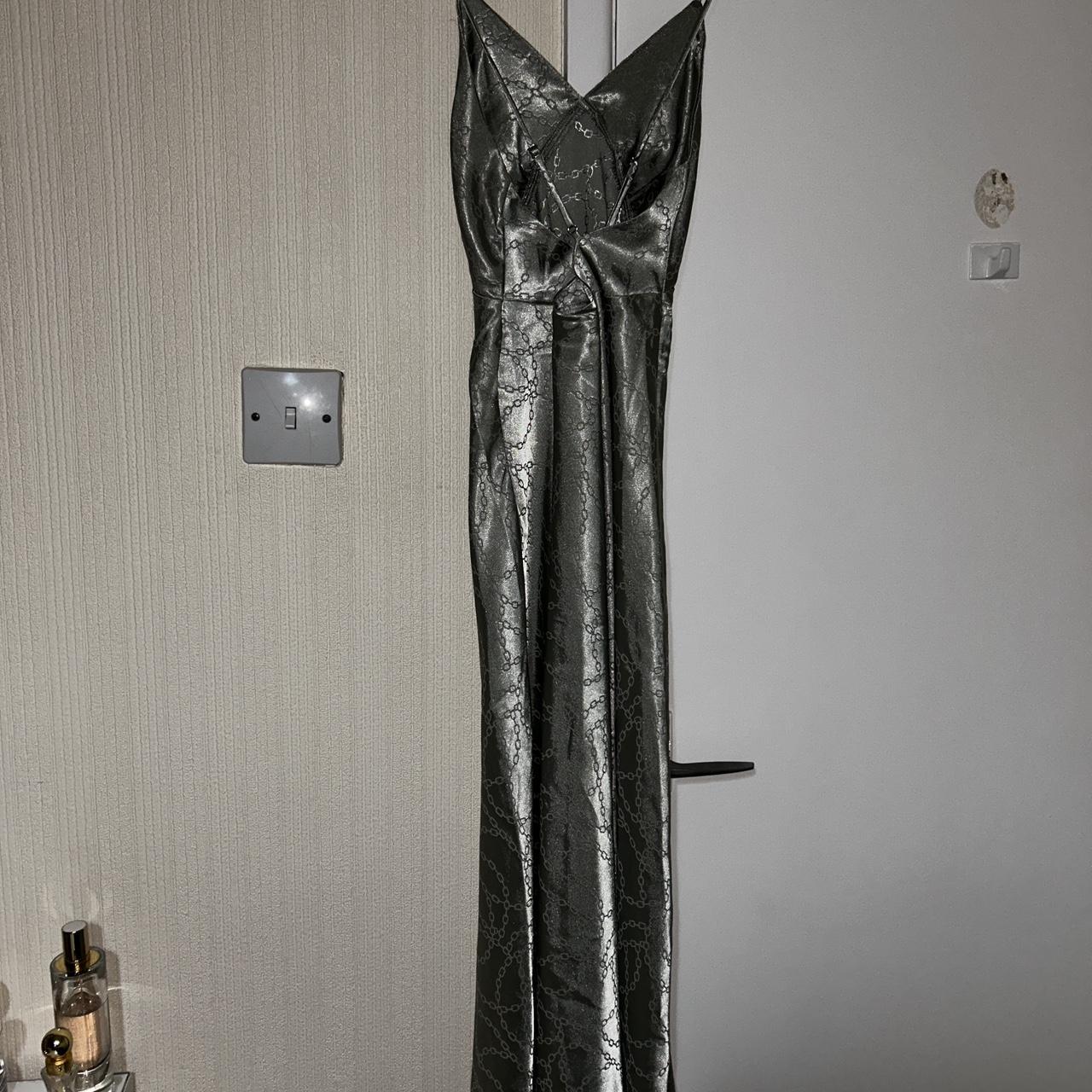 Primark Satin Dress in Sage Green Worn once Cross... - Depop