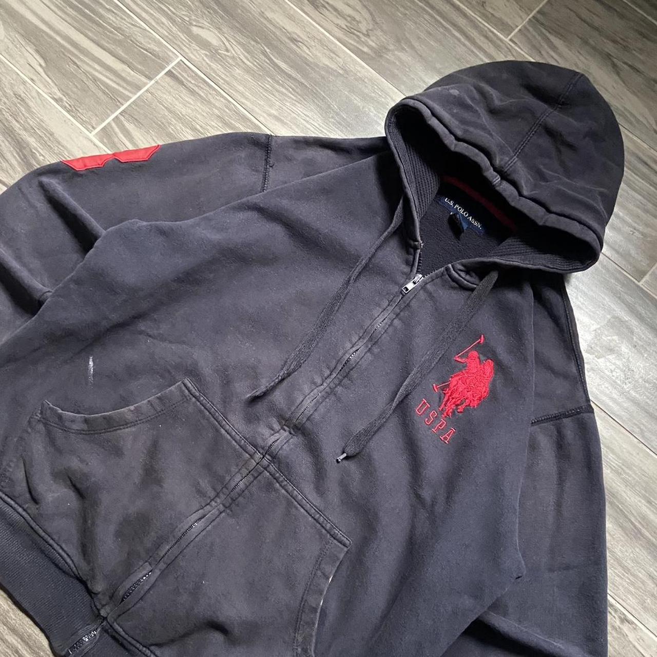 Y2k Polo thermal lined hoodie with light distress... | Depop