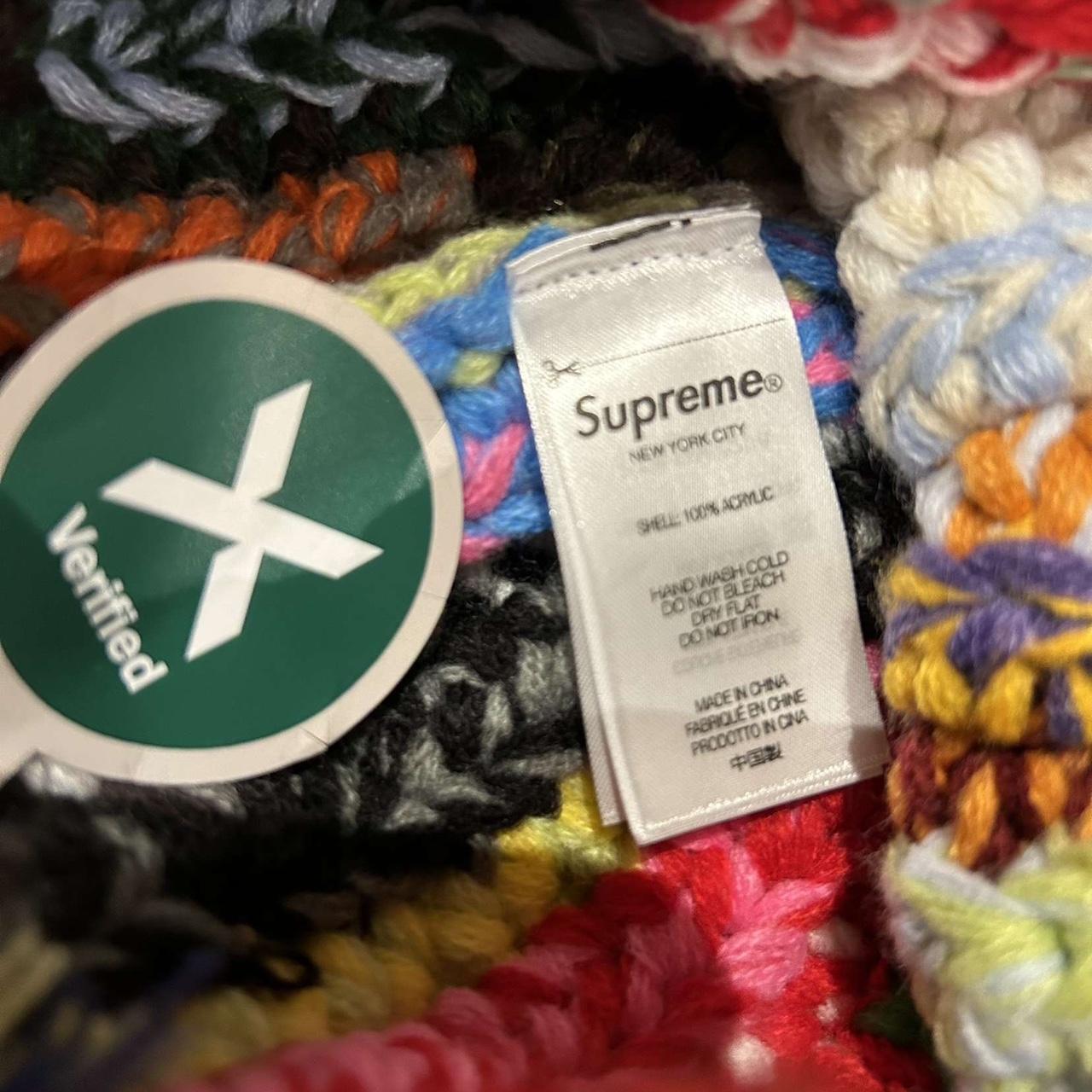hand tied multicouler supreme beanie (stock x verified) - Depop