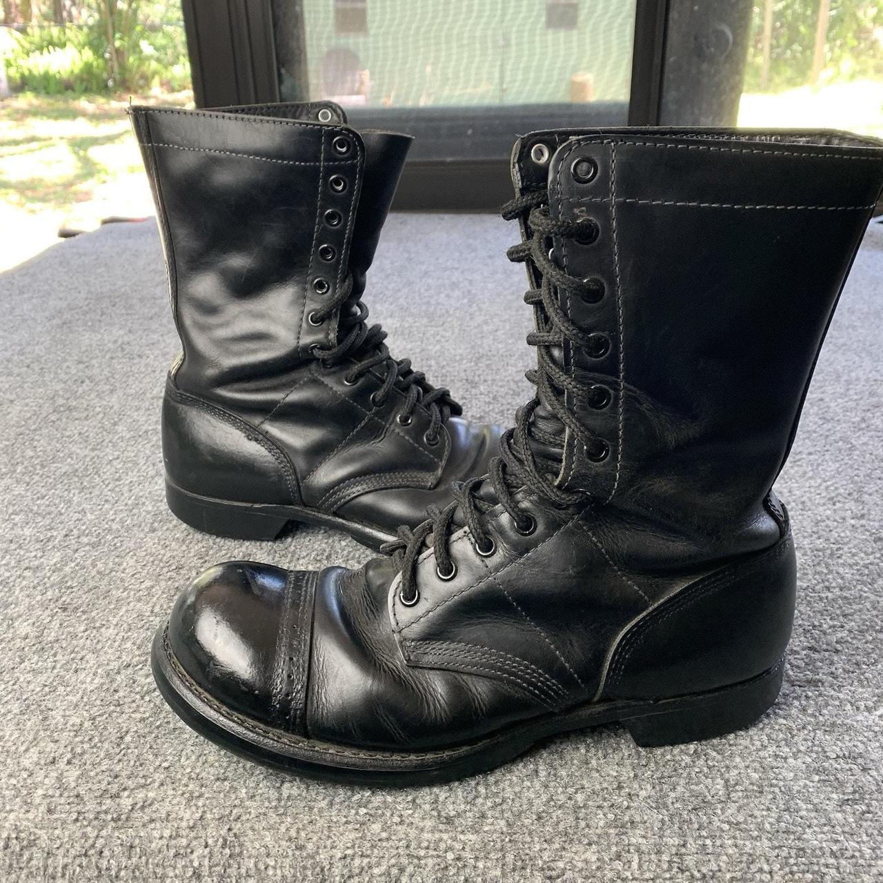 VTG Corcoran Field Combat Boots Black Leather 1525... | Depop