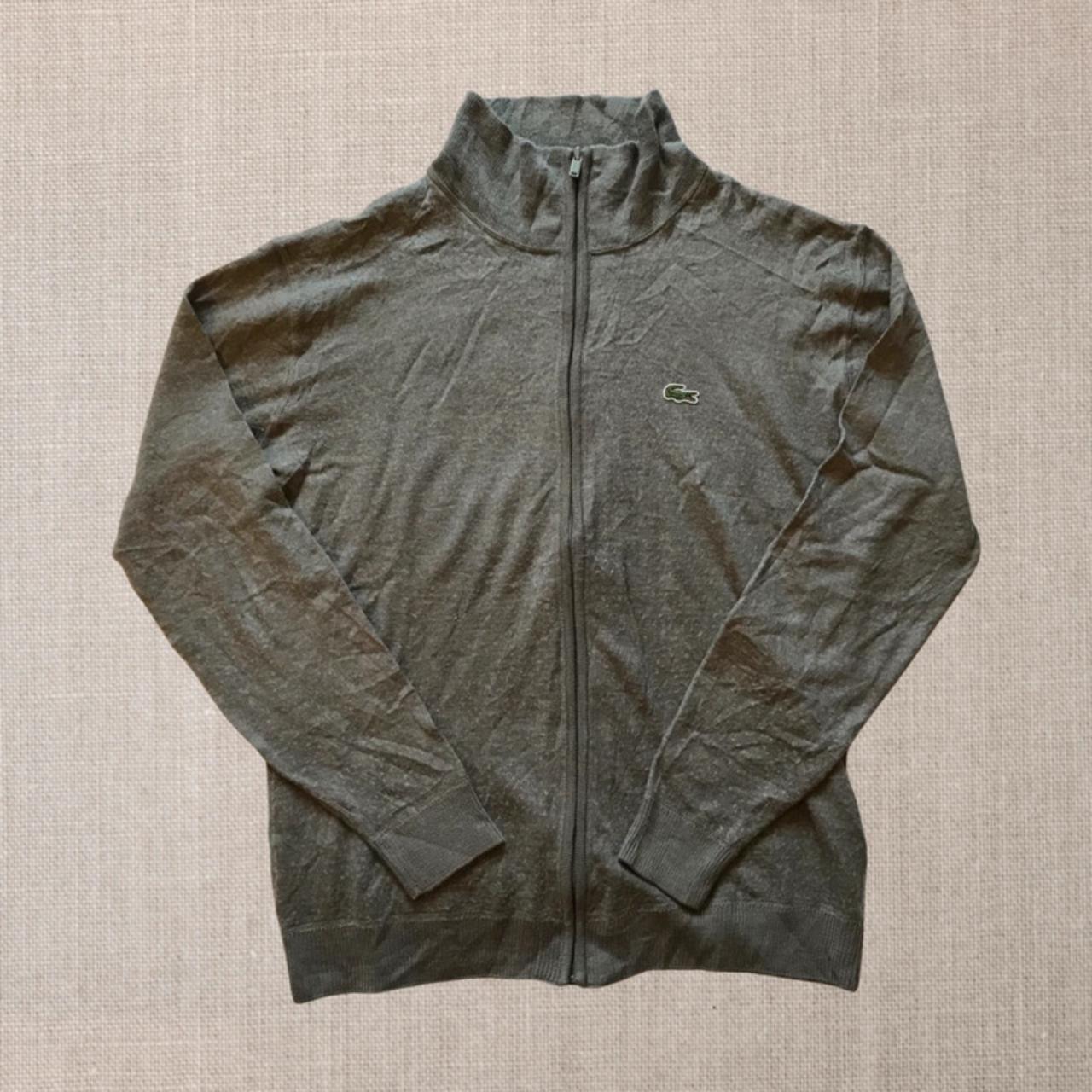 Vintage Lacoste Grey Training Jacket - Size 6 Mega... - Depop