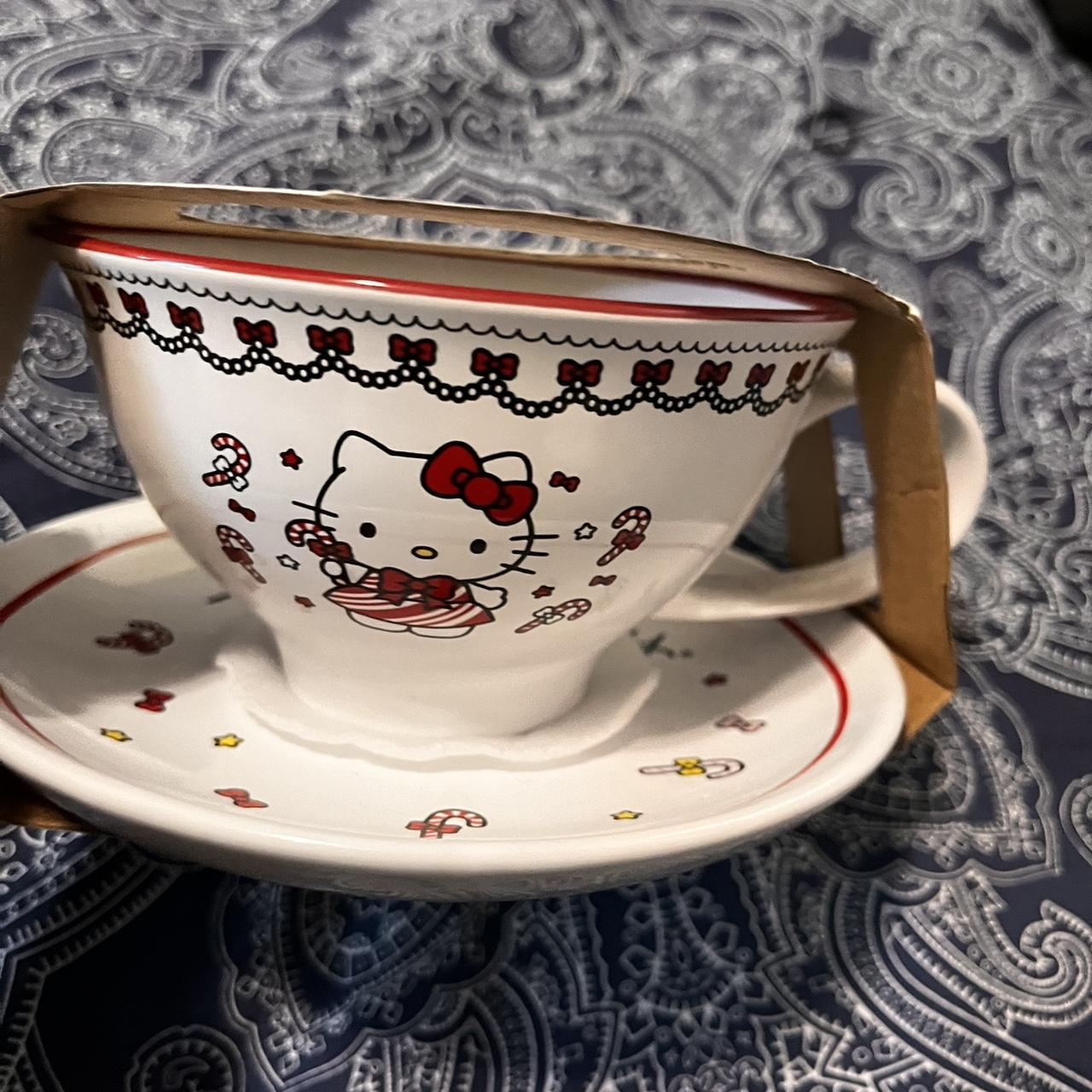 Hello Kitty Tea Cup & Saucer Set ( Christmas Theme) - Depop