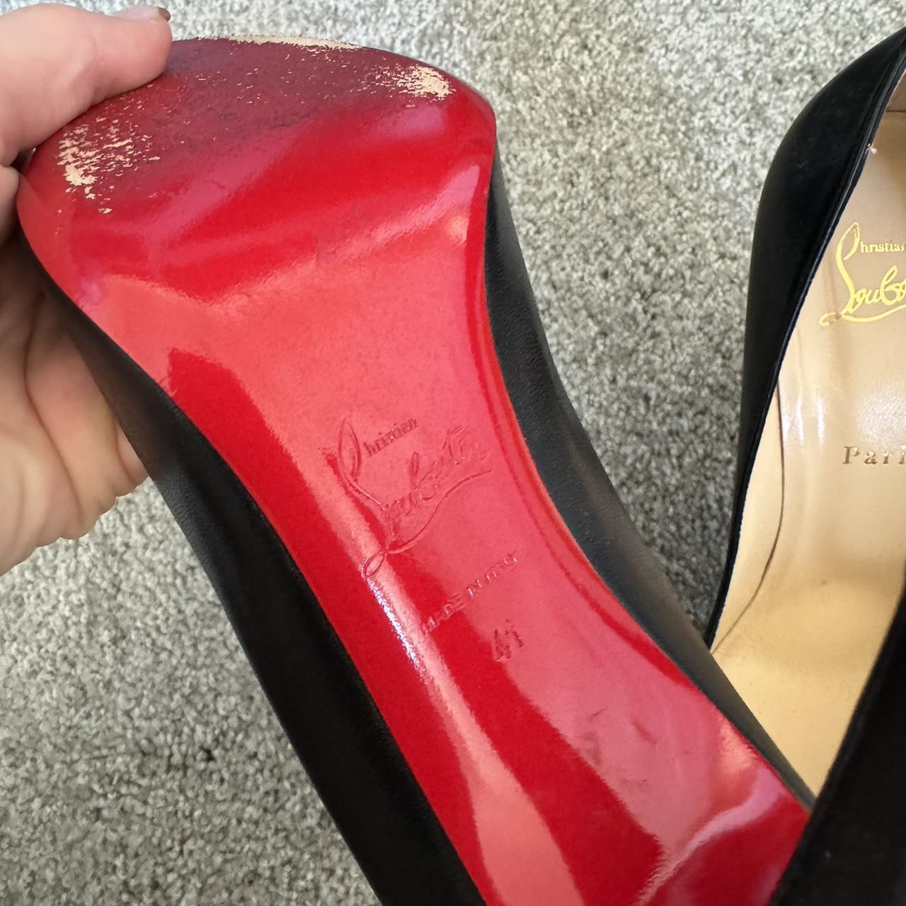 Classic Louboutins, size 41. Has a small scratch on... - Depop