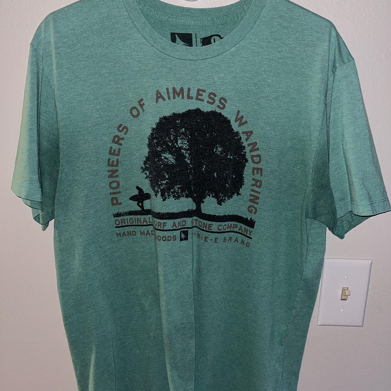 Hippy Tree Aimless Wandering Surf Tee in green and... - Depop