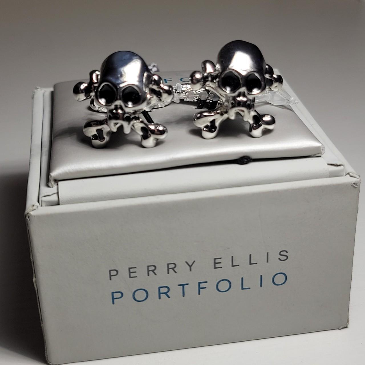 💀Perry Ellis skull & crossbones cufflinks 💀☠️ Drip... | Depop