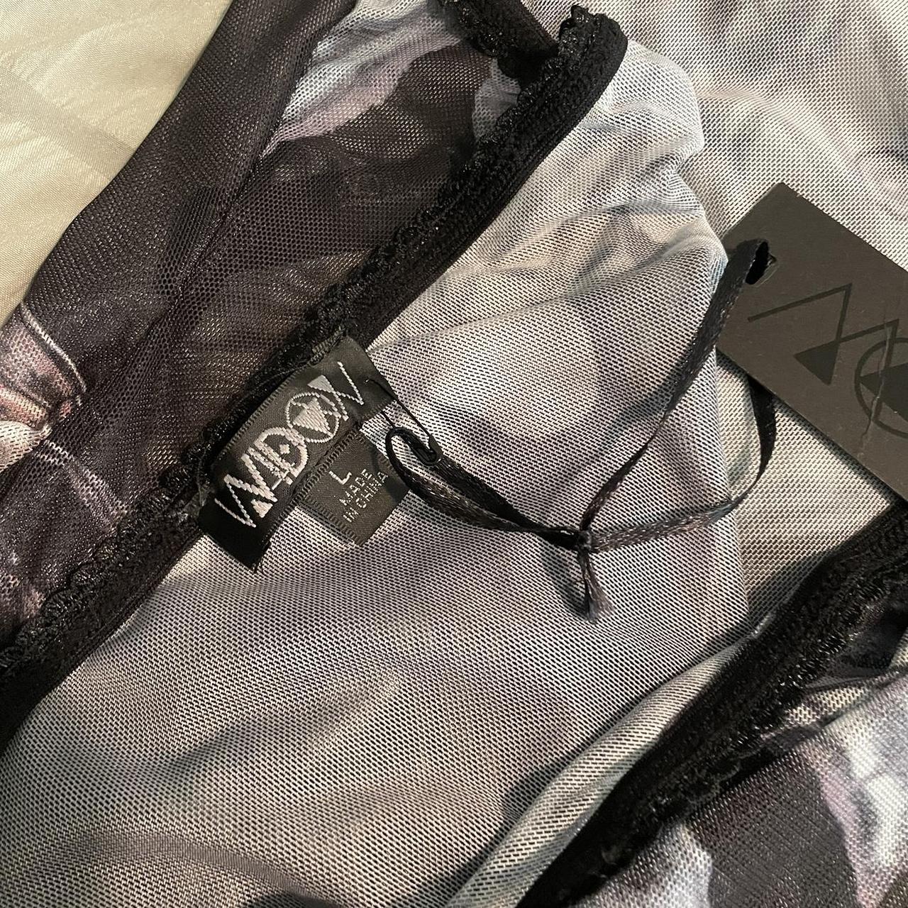 Dollskill black and white mesh bodysuit with... - Depop