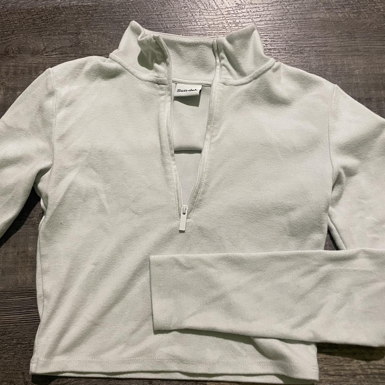Aritzia Sun-deh white long sleeve top - Depop
