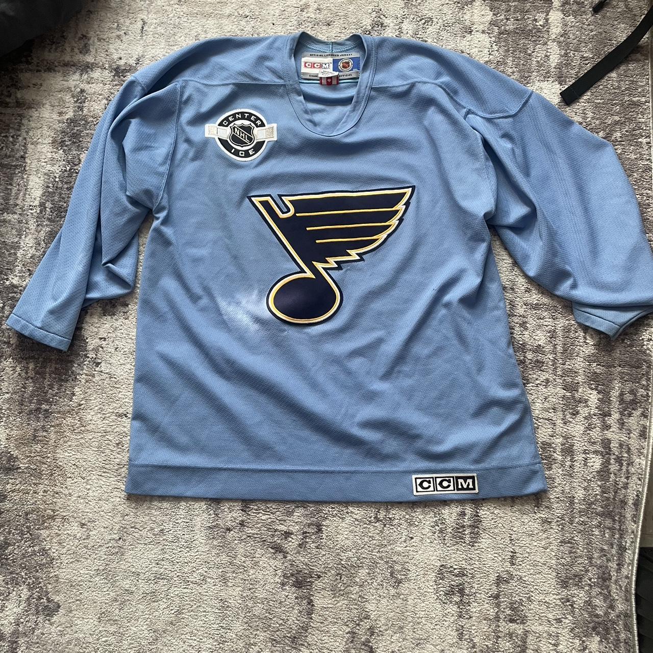 Blue and yellow St Louis Blues vintage NHL jersey... - Depop
