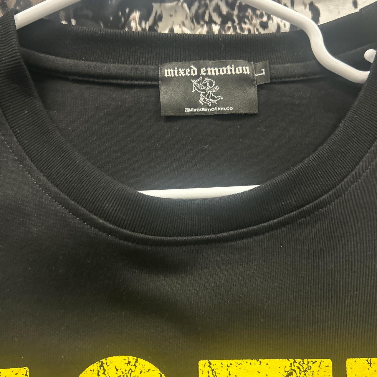 Black and yellow Mixed-Emotion Cropped T-shirt... | Depop