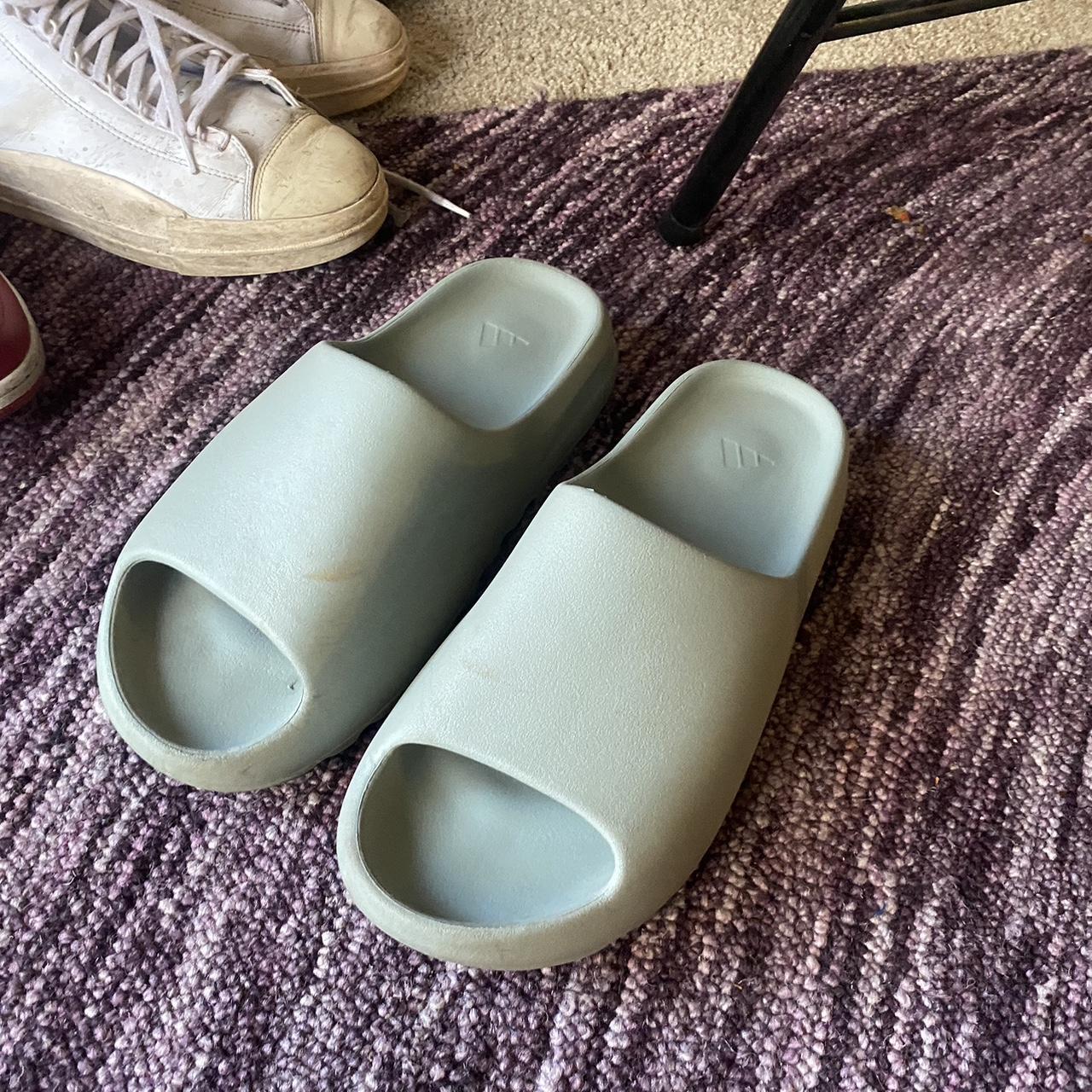 yeezy turquoise slides - Depop