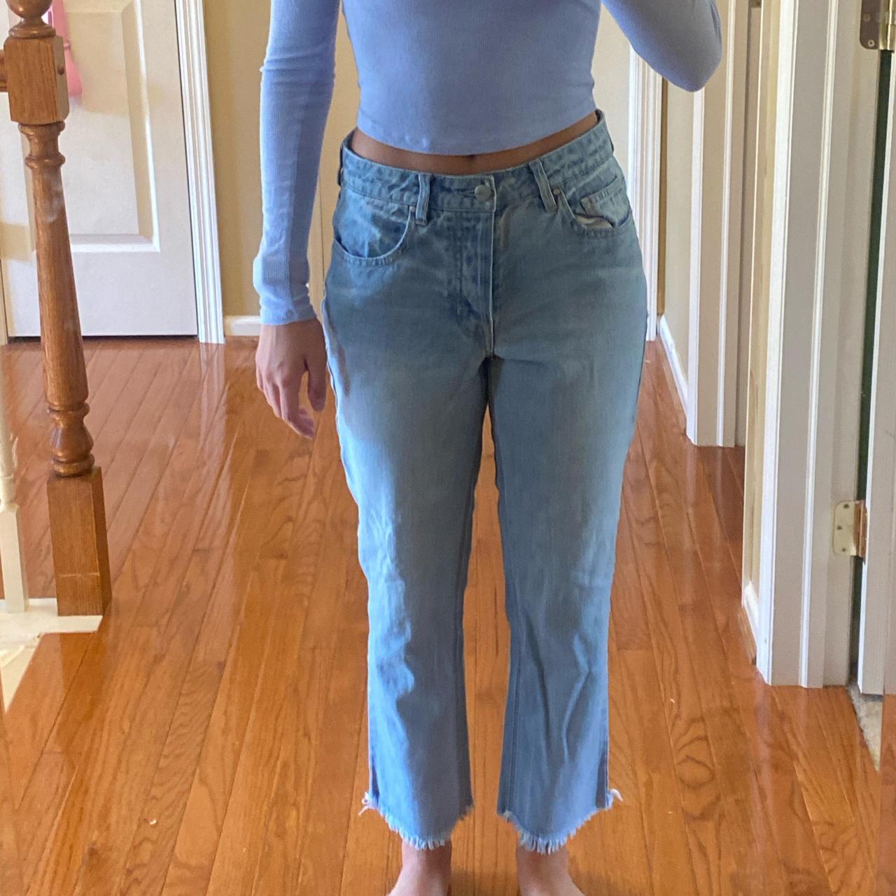 Francesca’s-High-waisted blue jeans with a relaxed... - Depop