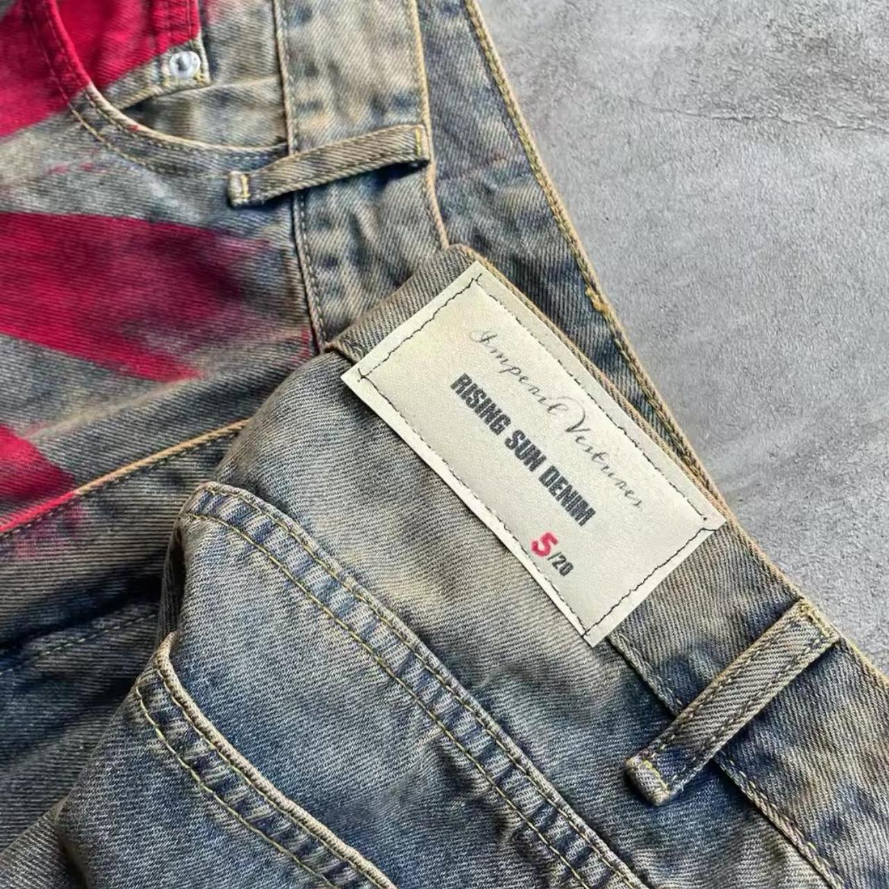 Rare vintage Japanese Rising Sun Denim jeans with... | Depop