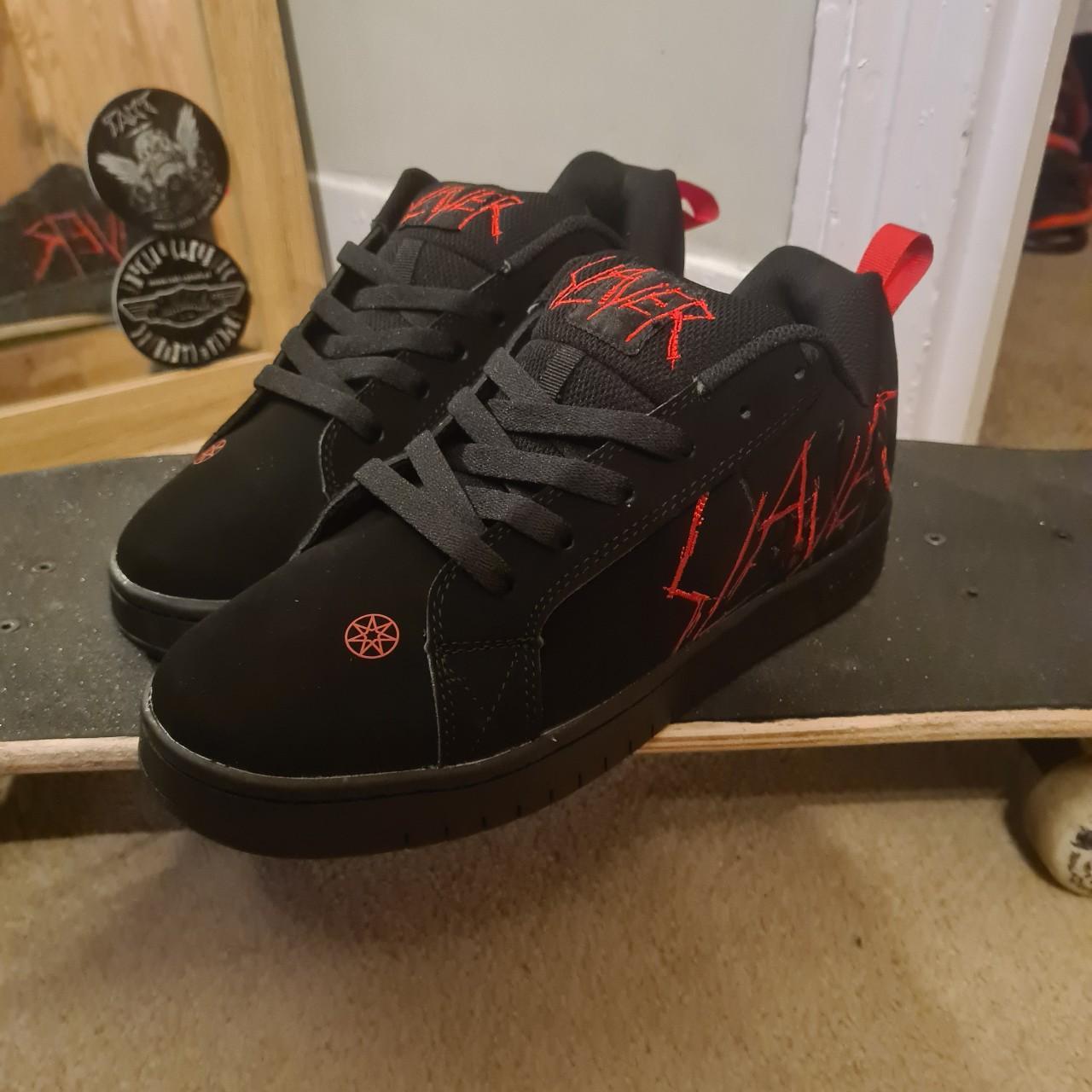 SLAYER X DC collab shoes 2000's styled chunky skate... | Depop