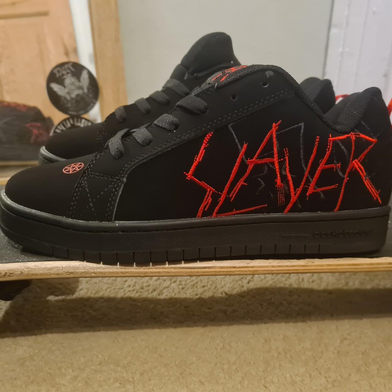 SLAYER X DC collab shoes 2000's styled chunky skate... | Depop