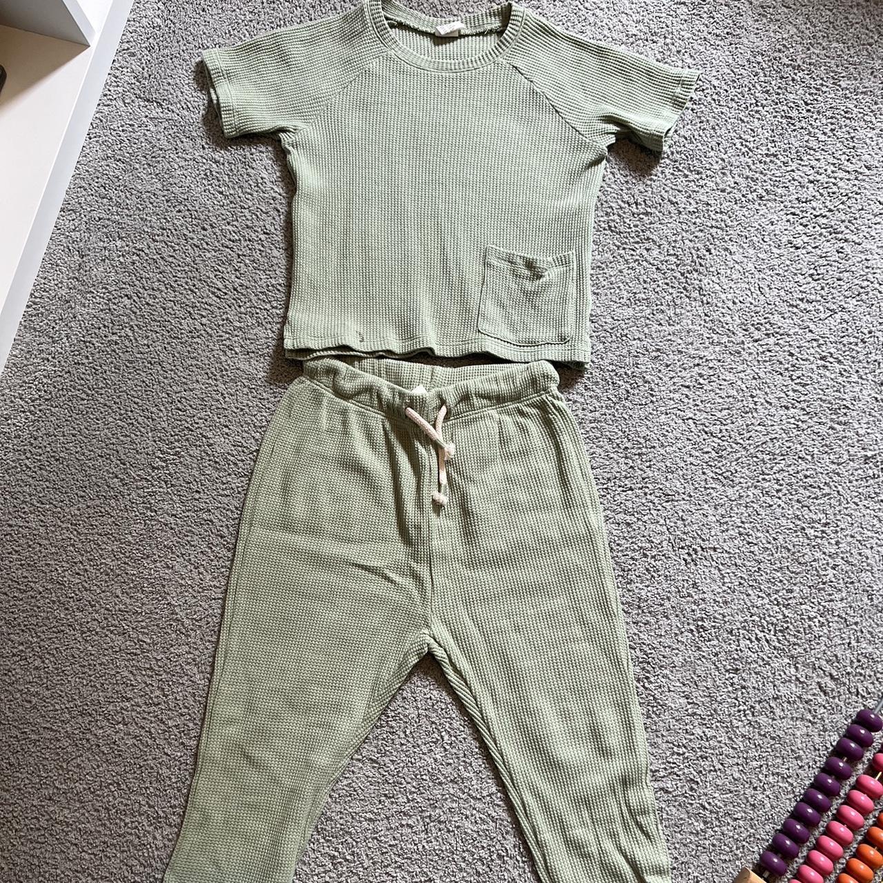 Boys green waffle knit set Aged 2-3 years Small... - Depop