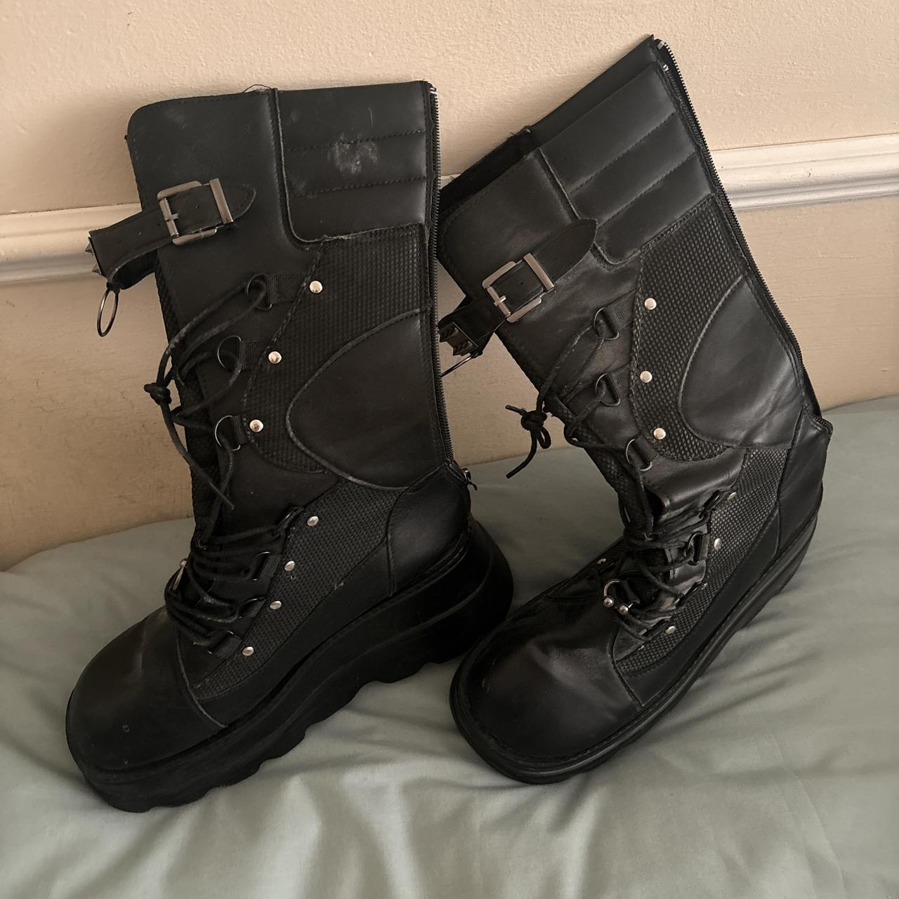 shein alt platform boots with buckles and laces... | Depop